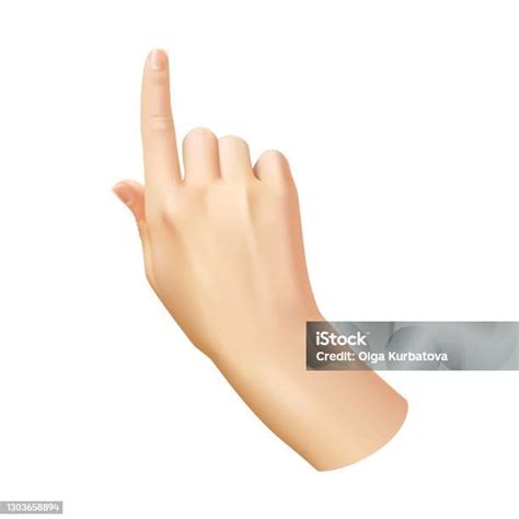 인간의 손 가리키는 손가락 현실적인 손 여자 팔 선택 및 방향 기호 표시 또는 버튼 아이디어 기호 통신 제스처 3d 단일 고립 된 그림을 클릭 손에 대한 스톡 벡터 아트 및