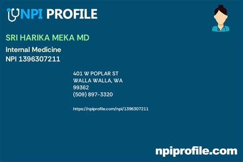 Sri Harika Meka Md Npi 1396307211 Internal Medicine In Walla Walla Wa