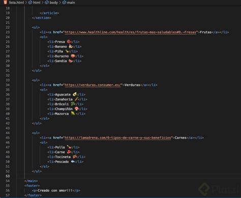 Cómo hacer una lista anidada en HTML