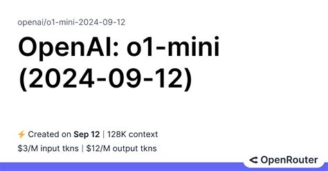 openai o1 mini 2024 09 12 overview openrouter