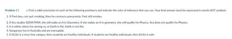 solved problem 1 find a valid conclusion to each of the