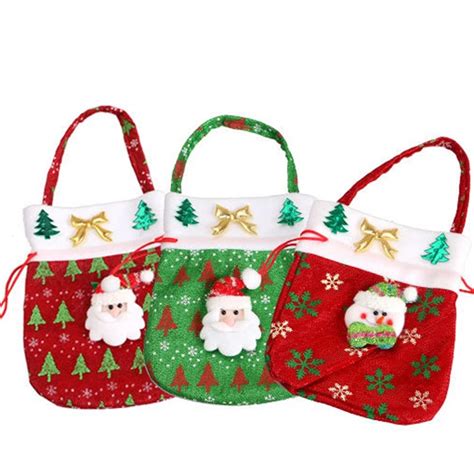 크리스마스 선물 가방 3pcs 크리스마스 헝겊 가방 Drawstring 가방 휴일 파티 장식으로 가방을 취급스타킹 And 기프트 홀더 Aliexpress