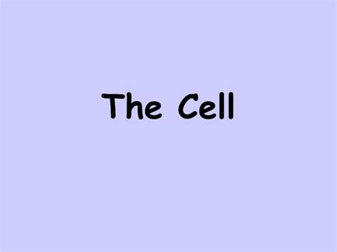 Ch1 Cell Structures And Functions Ppt