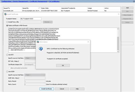 在asdm管理的asa上安裝並續訂證書 Cisco