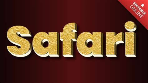 Safari Golden Paper 3d Text Effect Generator