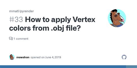 How To Apply Vertex Colors From Obj File Issue Mmatl Pyrender GitHub