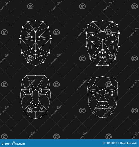 Face Recognition Grid Set Stock Vector Illustration Of Face 135909399 Face Recognition Grid Set Stock Vector Illustration Of Face 135909399