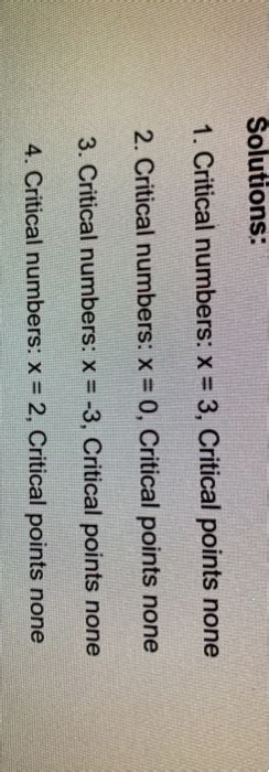 Solved Find The Critical Numbers And Then The Critical Chegg Com