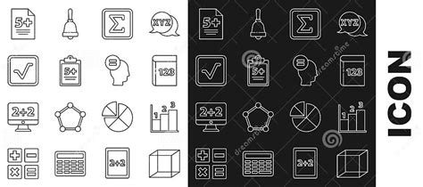 Set Line Function Mathematical Symbol Graph Schedule Chart Diagram Test Or Exam Sheet And