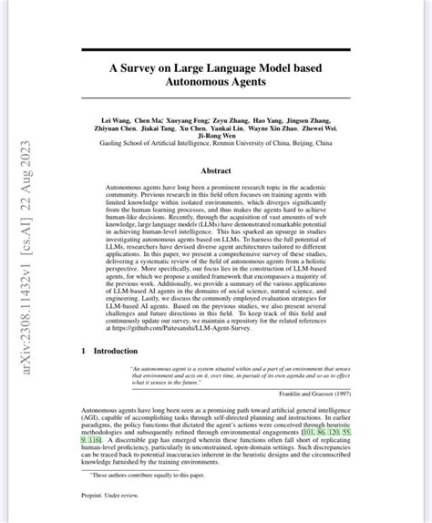 Martin Ciupa On Linkedin Title A Survey On Large Language Model Based Autonomous Agents See