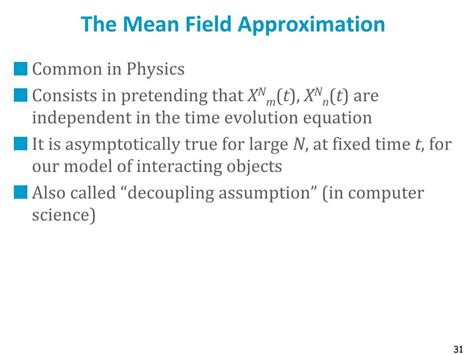 PPT Mean Field Models Of Interacting Objects Fluid Equations Independence Assumptions And