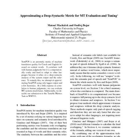 Approximating A Deep Syntactic Metric For Mt Evaluation And Tuning