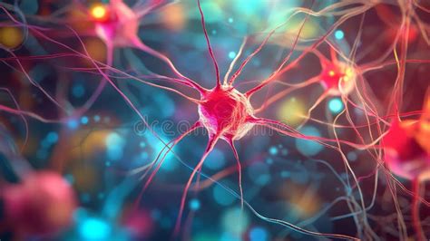 Artistic Portrayal Of A Neural Network With Vivid Red Neurons And Colorful Information Flow