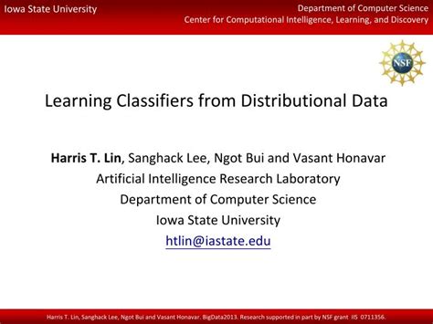 Ppt Learning Classifiers From Distributional Data Powerpoint