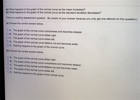 Solved A What Happens To The Graph Of The Normal Curve As