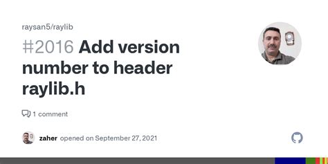 add version number to header raylib h · issue 2016 · raysan5 raylib