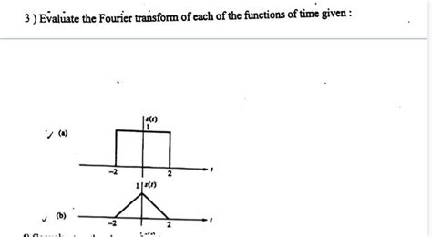 Solved 3 Evaluate The Fourier Transform Of Each Of The