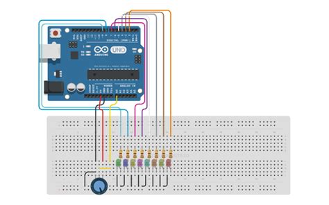 circuit design blinky with speed control tinkercad
