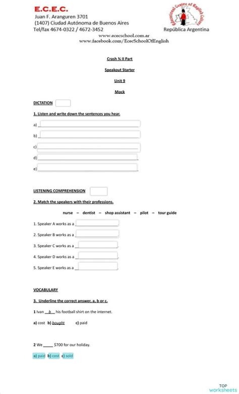 Mocks Interactive Worksheets And Online Exercises Topworksheets