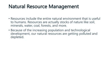 Sustainable Natural Resource Management Pptx