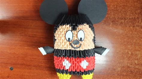 Mickey Mouse En Origami 3d Tutorial Origami 3d Tutorial Mickey Mouse