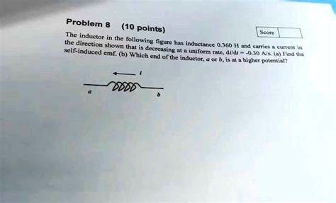 Solved Problem 8 10 Points The Score Inductor In The The Following Direction Shown That Is