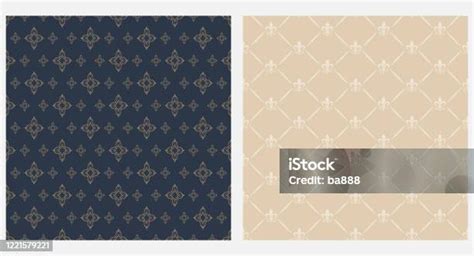 심플한 매끄러운 패턴 진한 파란색과 베이지 색 벡터 배경 0명에 대한 스톡 벡터 아트 및 기타 이미지 0명 기하 도형