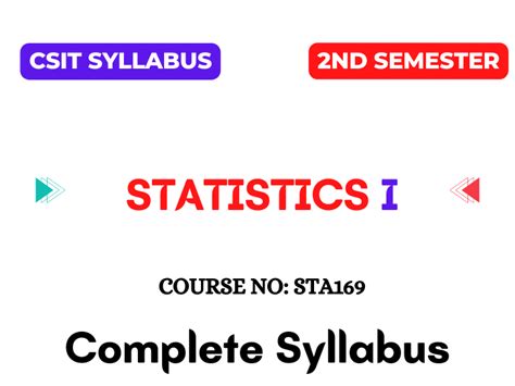 Statistics I Syllabus B Sc CSIT Nd Semester NEB Notes Iswori Education