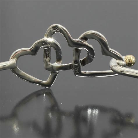 Y0207 Tiffany Bracelet Triple Heart Bangle 925 750 E044 Bracelet