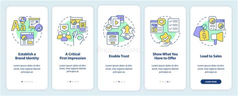 Website Quality Importance Onboarding Mobile App Screen Stock Vector