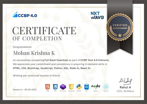 ccbp nxtwave softwareengineer frontenddeveloper mohan krishna k