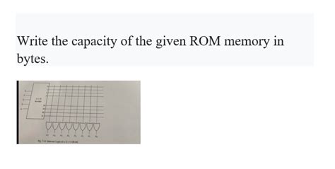 Solved Write The Capacity Of The Given Rom Memory In Bytes