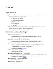 Understanding Syntax Word Order And Sentence Structure Course Hero