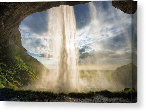 Behind The Waterfall Seljalandsfoss Iceland Canvas Print Canvas Art
