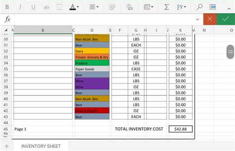 EXCEL Restaurant Inventory Form Etsy