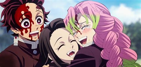 Mitsuri Kanroji And Tanjiro Kamado Nezuko Kamado Hug Scene Kimetsu No Yaiba Bl S Keser
