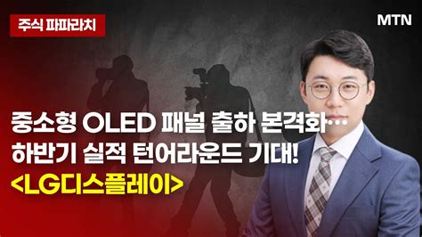 허반석의 주식파파라치 중소형 Oled 패널 출하 본격화하반기 실적 턴어라운드 기대 Lg디스플레이 머니투데이방송 증시 증권 Youtube