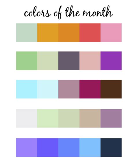 Color Of Each Month Color Rolde Months Color Of Each Month Color Rolde Months