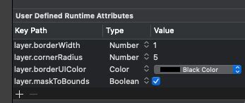 Ios Runtime Attributes Border Color Stack Overflow