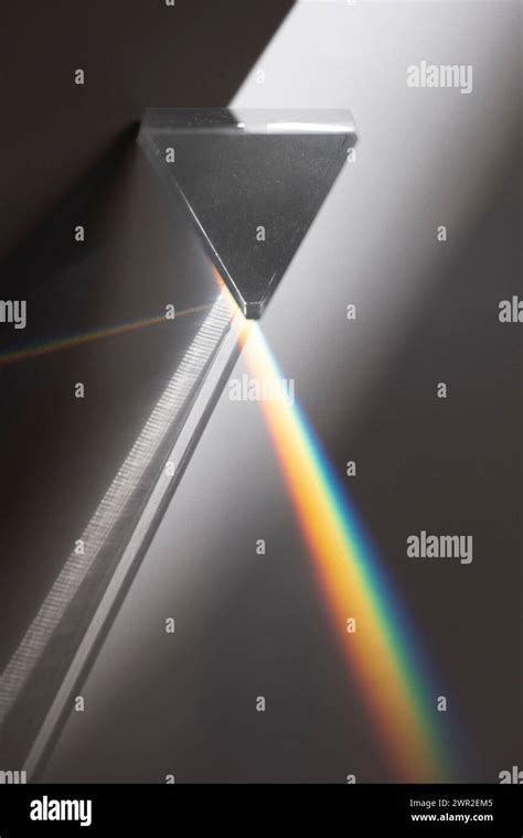 Prism Dispersing Light To Spectrum Of Rainbow Colors Stock Photo Alamy