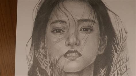 김태리 배우 인물화 소묘 연필초상화 Youtube