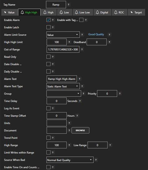 Alarm Limits Industrial IoT Data Platform