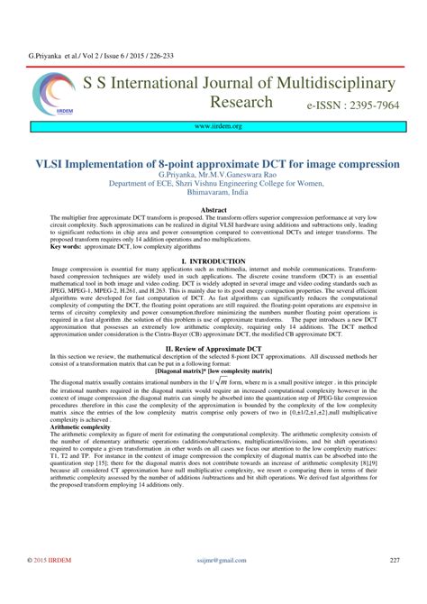 Pdf Vlsi Implementation Of 8 Point Approximate Dct For Image Compression