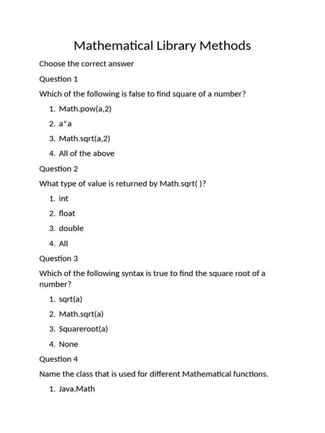 9 Icse Mathematical Library Methods Ws Pdf