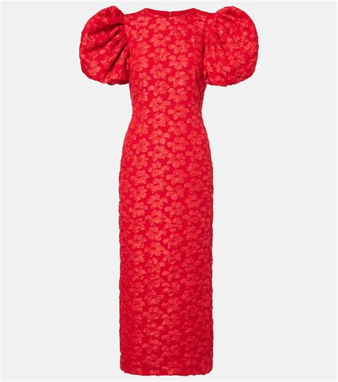 Jacquard Midi Dress In Red Rotate Mytheresa