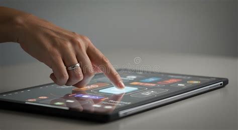 Digital Workspace Interaction On Tablet Showcasing Modern Application