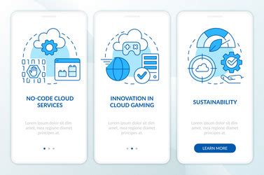 Cloud Computing Innovations Blue Onboarding Vector Image