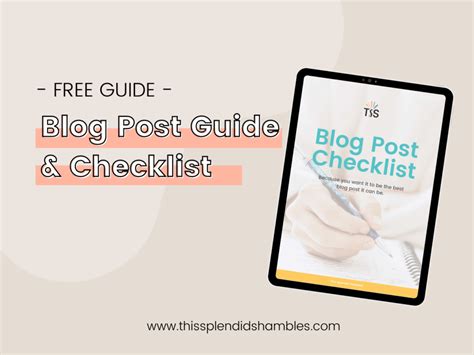 Free Blog Post Checklist This Splendid Shambles