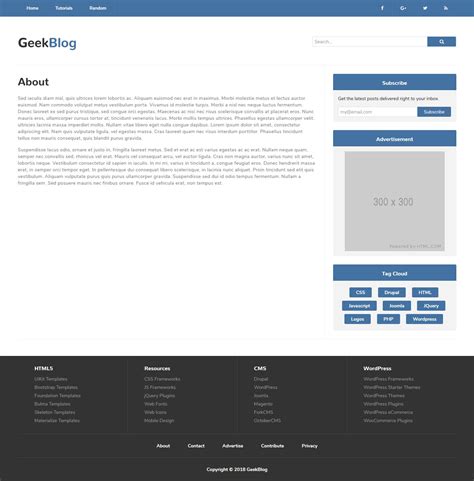 geekblog html5 web development design blog theme by acast59 codester
