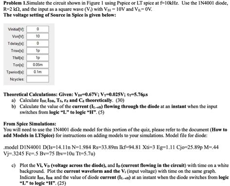 Problem Simulate The Circuit Shown In Figure Chegg